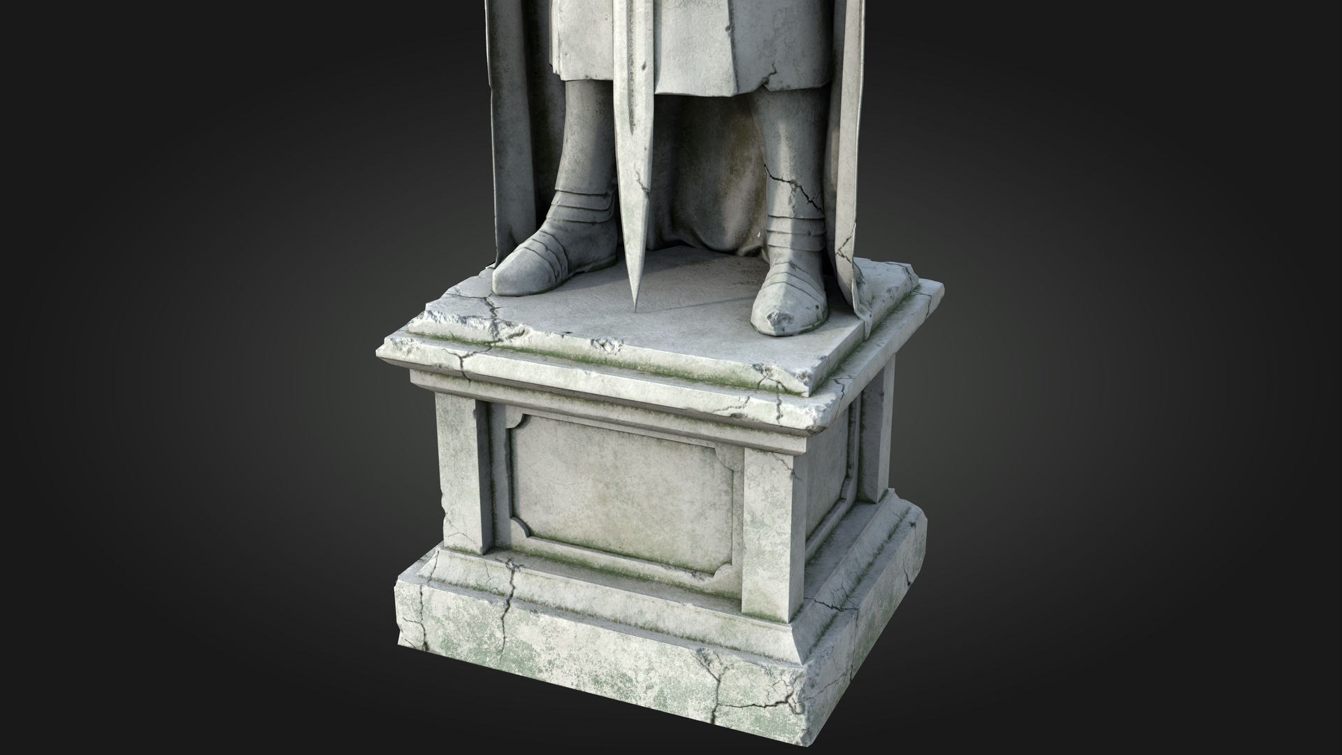 Ancient plaster statue knight 3D model - TurboSquid 1710672