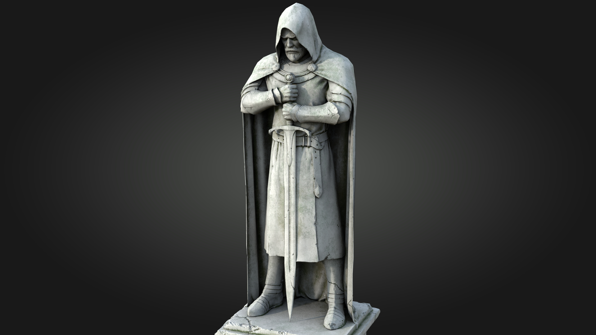 Ancient plaster statue knight 3D model - TurboSquid 1710672
