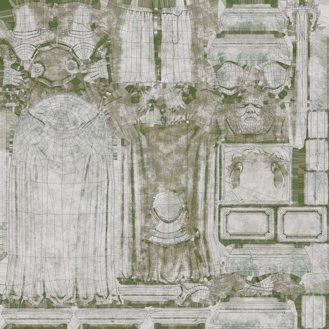 Ancient plaster statue knight 3D model - TurboSquid 1710672