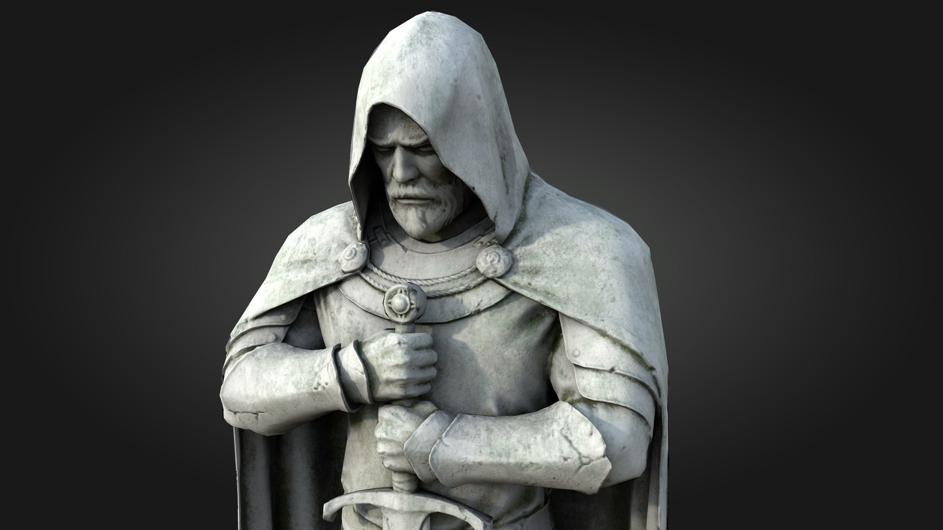 Ancient Plaster Statue Knight 3D Model - TurboSquid 1710672