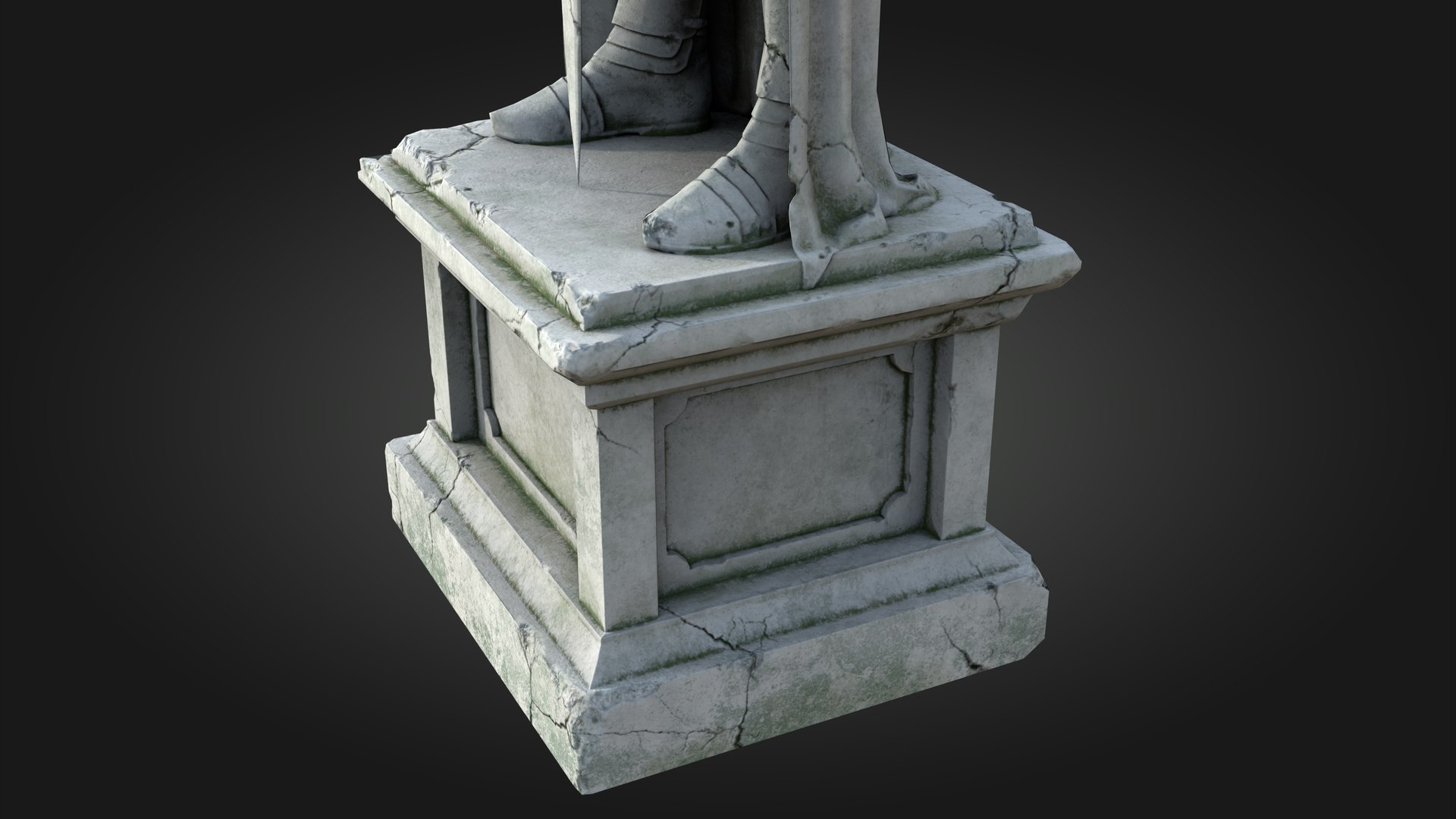 Ancient plaster statue knight 3D model - TurboSquid 1710672