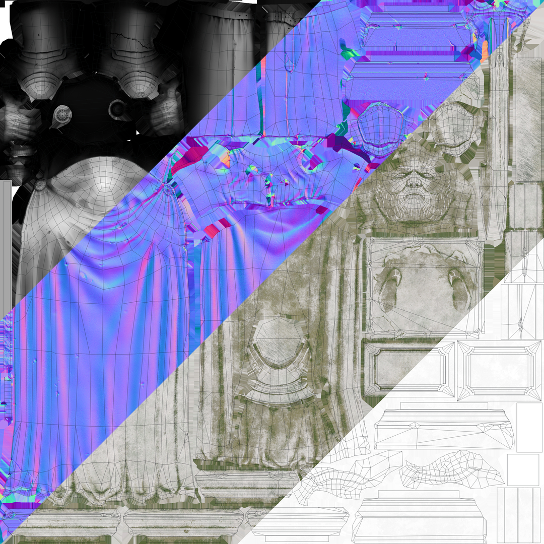 Ancient plaster statue knight 3D model - TurboSquid 1710672