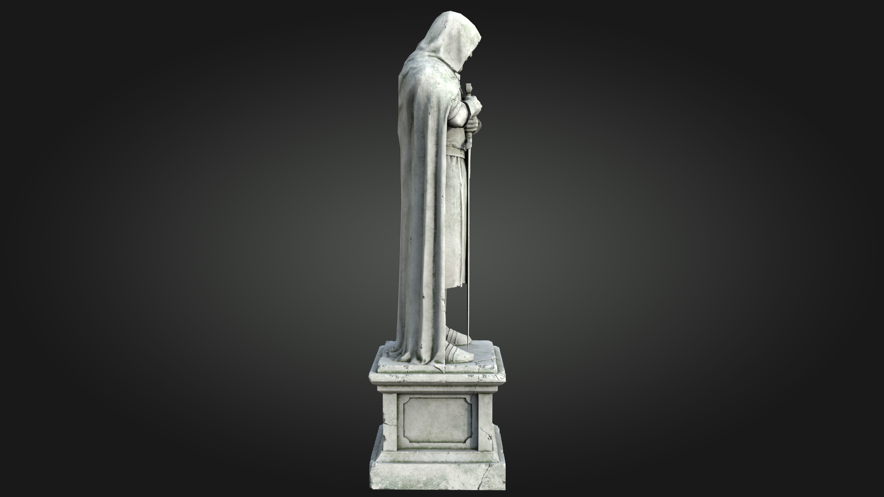 Ancient plaster statue knight 3D model - TurboSquid 1710672