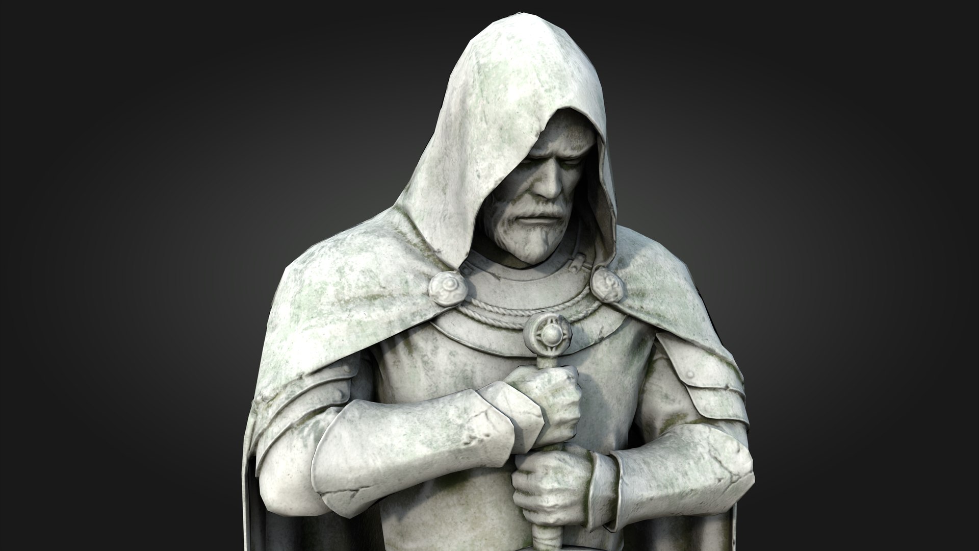 Ancient Plaster Statue Knight 3D Model - TurboSquid 1710672