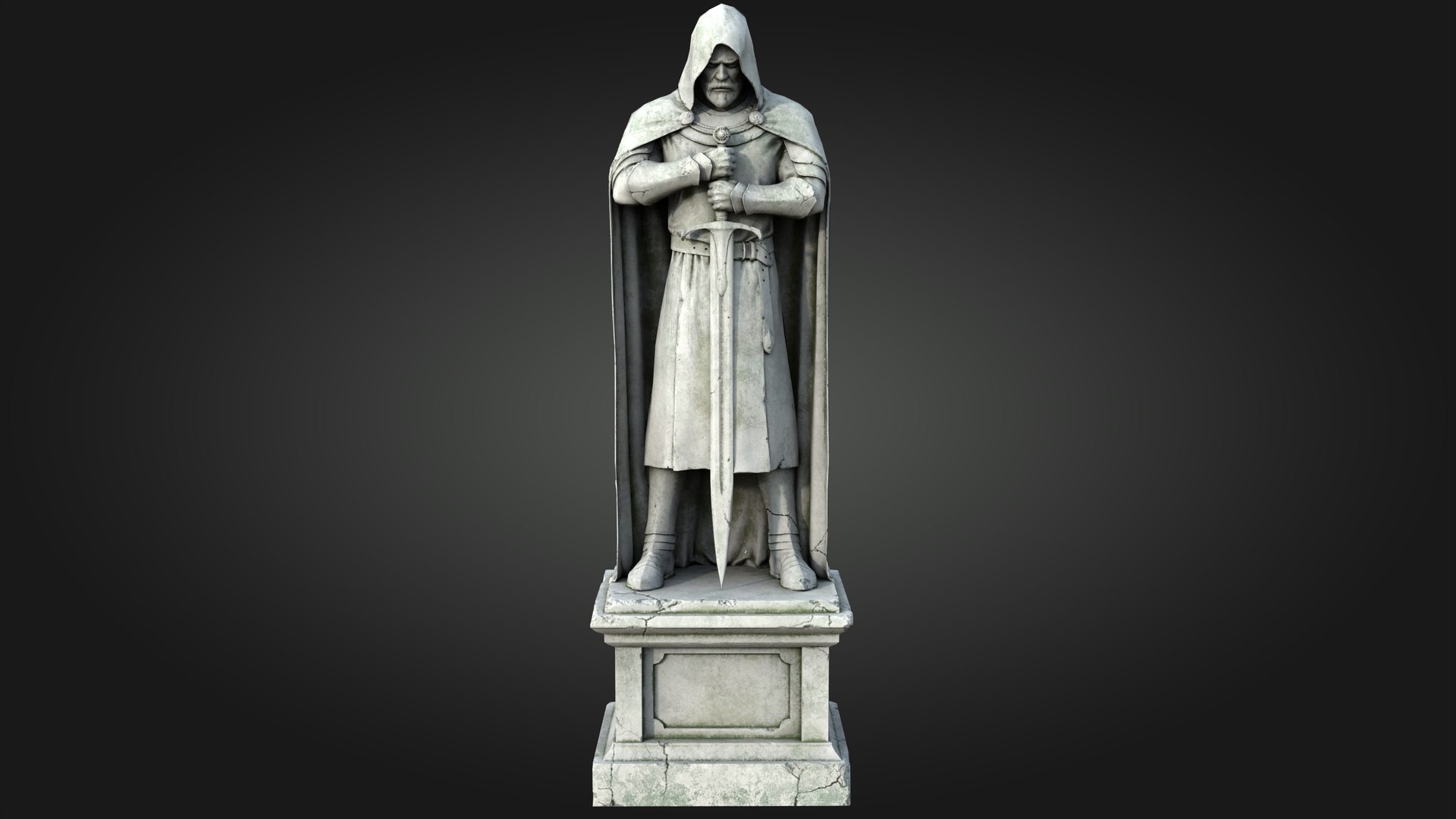 Ancient Plaster Statue Knight 3D Model - TurboSquid 1710672