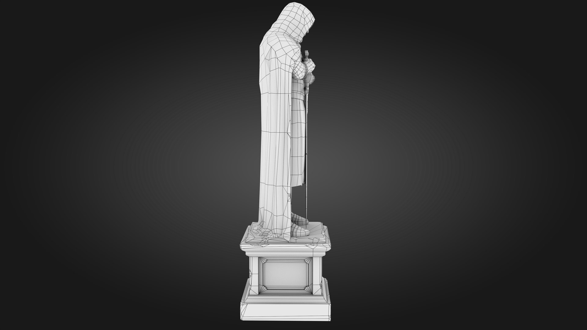 Ancient plaster statue knight 3D model - TurboSquid 1710672