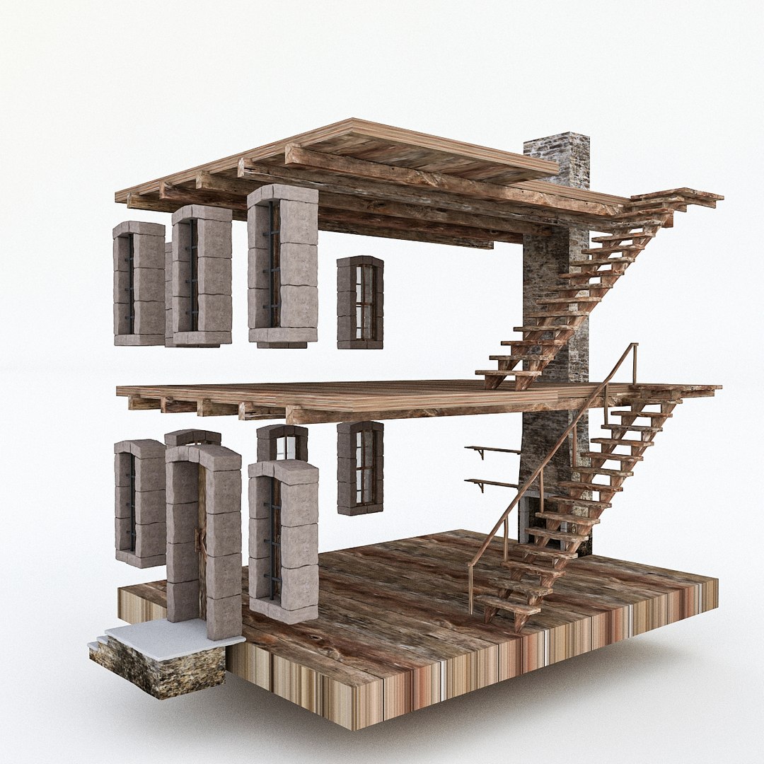 3D old stone building nterior - TurboSquid 1556732