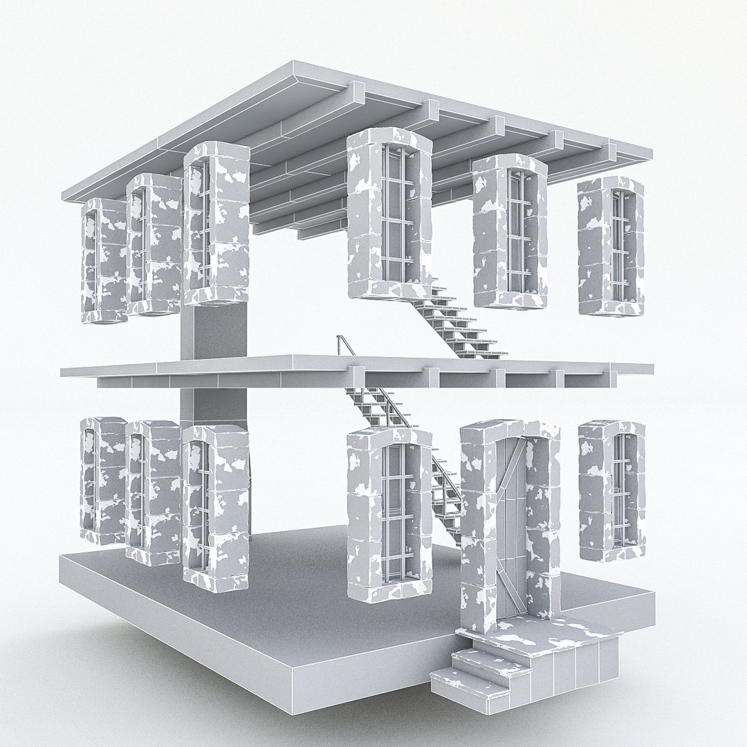 3D old stone building nterior - TurboSquid 1556732