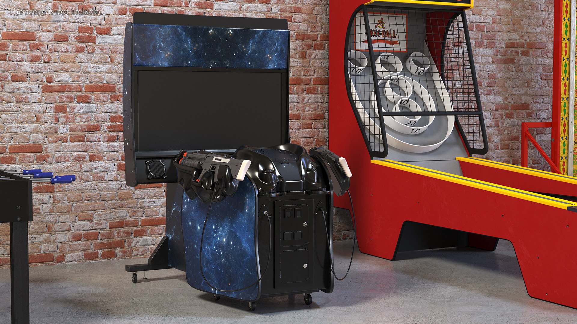 Space Arcade Game Machine Off State Rigged 3D Model - TurboSquid 2112687