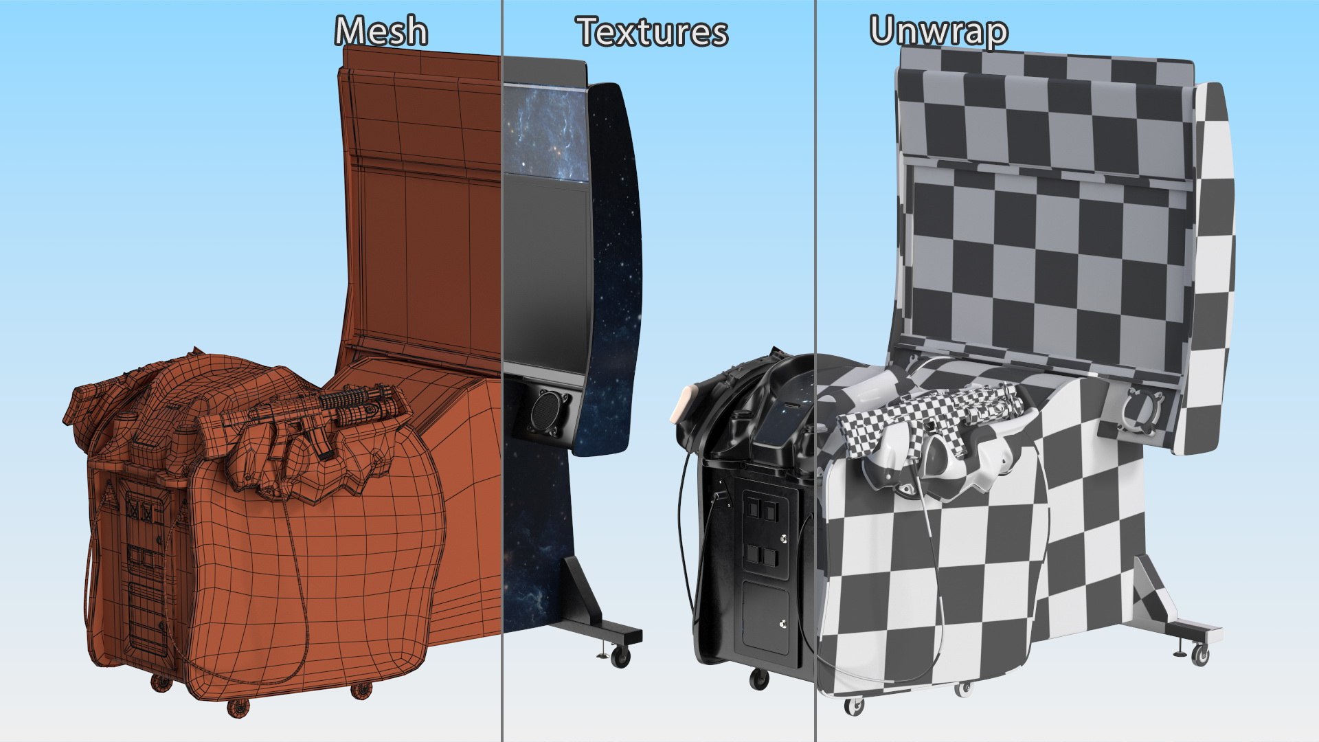 Space Arcade Game Machine Off State Rigged 3D Model - TurboSquid 2112687