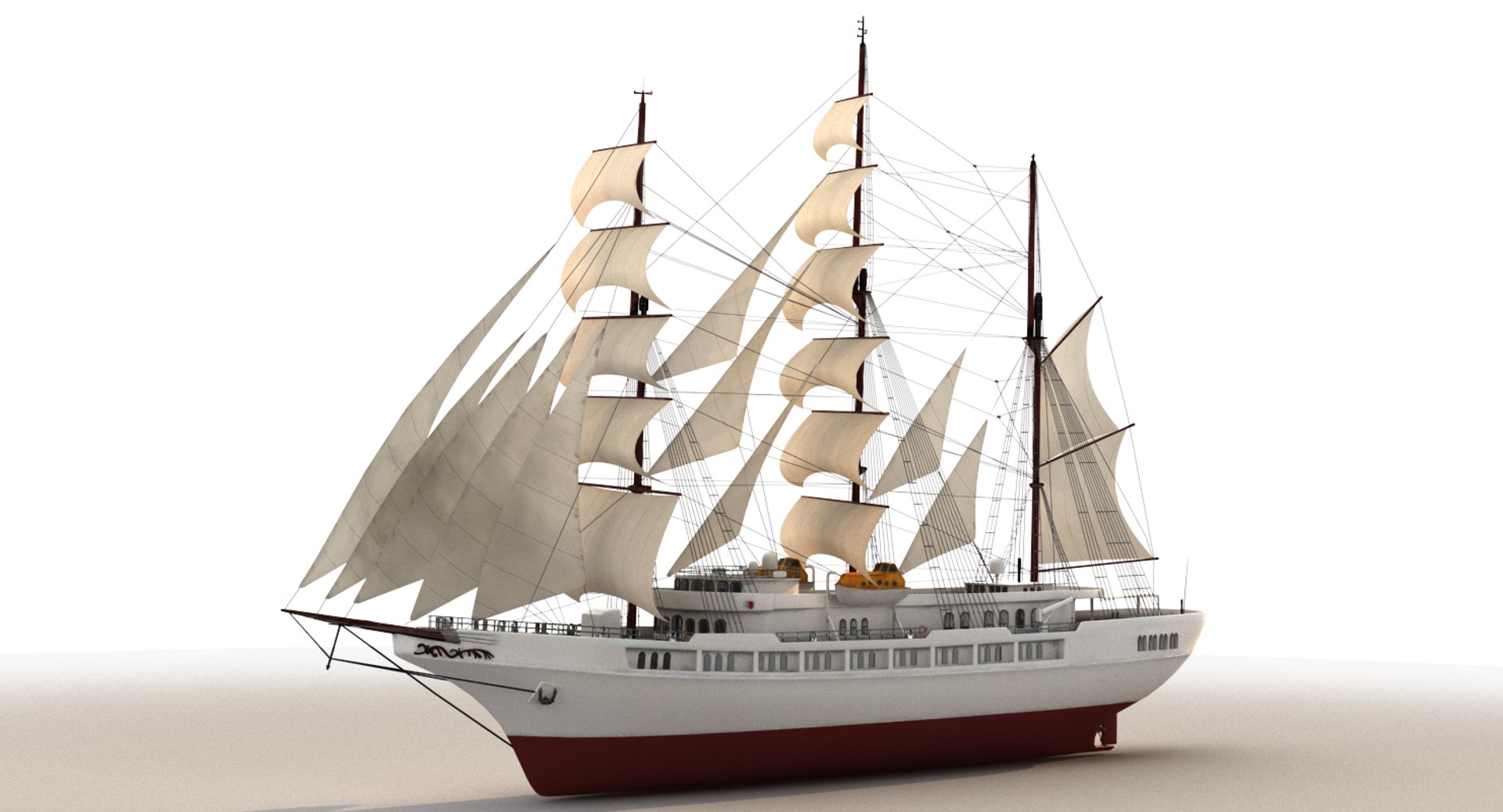 3D Clipper Sailing Ship Argosy - TurboSquid 1429537