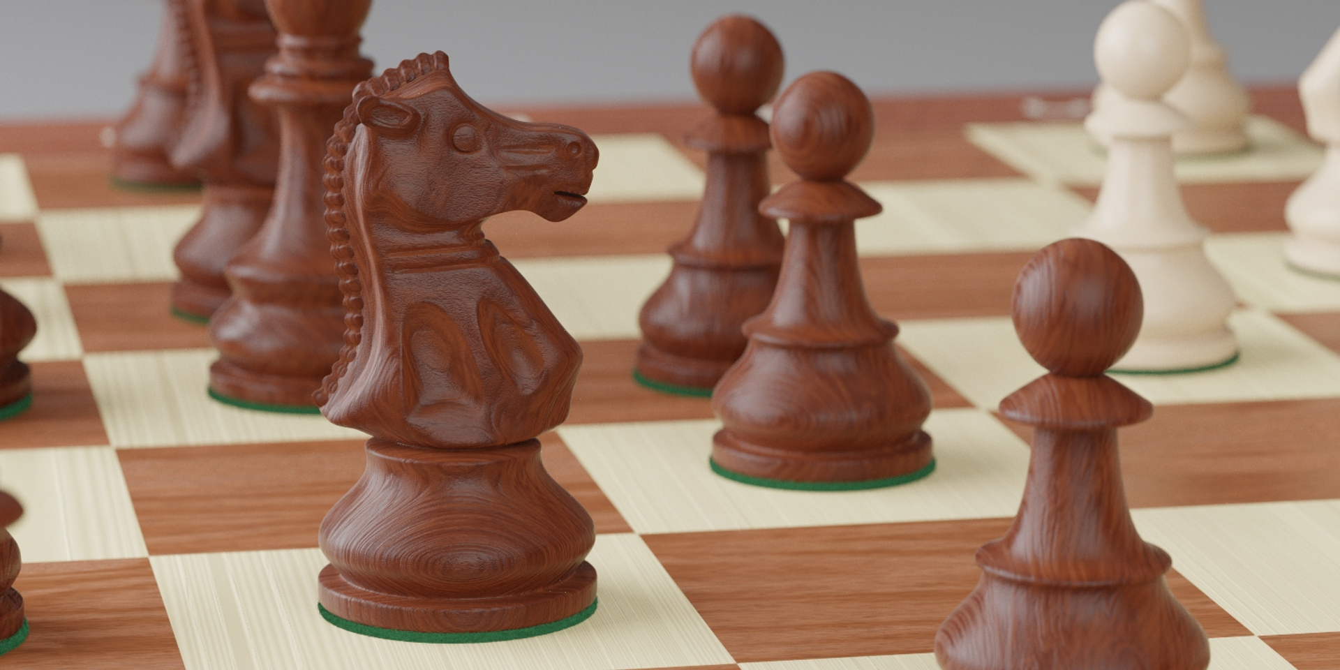 3d chess pieces rigged posed model