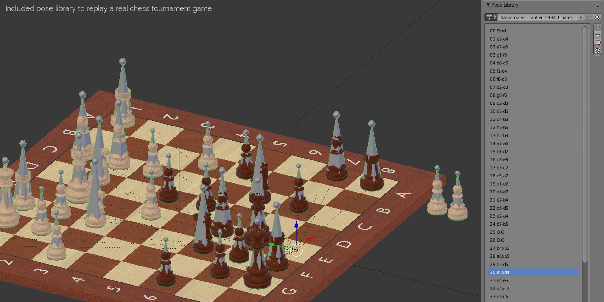 3d Chess Pieces Rigged Posed Model