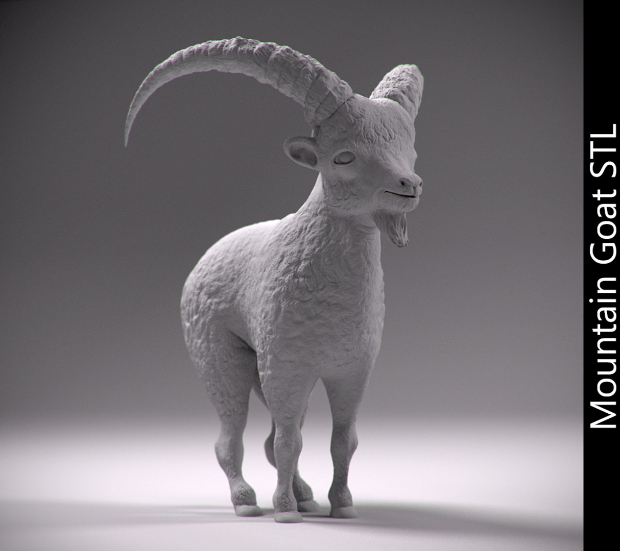 Mountain Goat Stl Hollowed 3d 3ds
