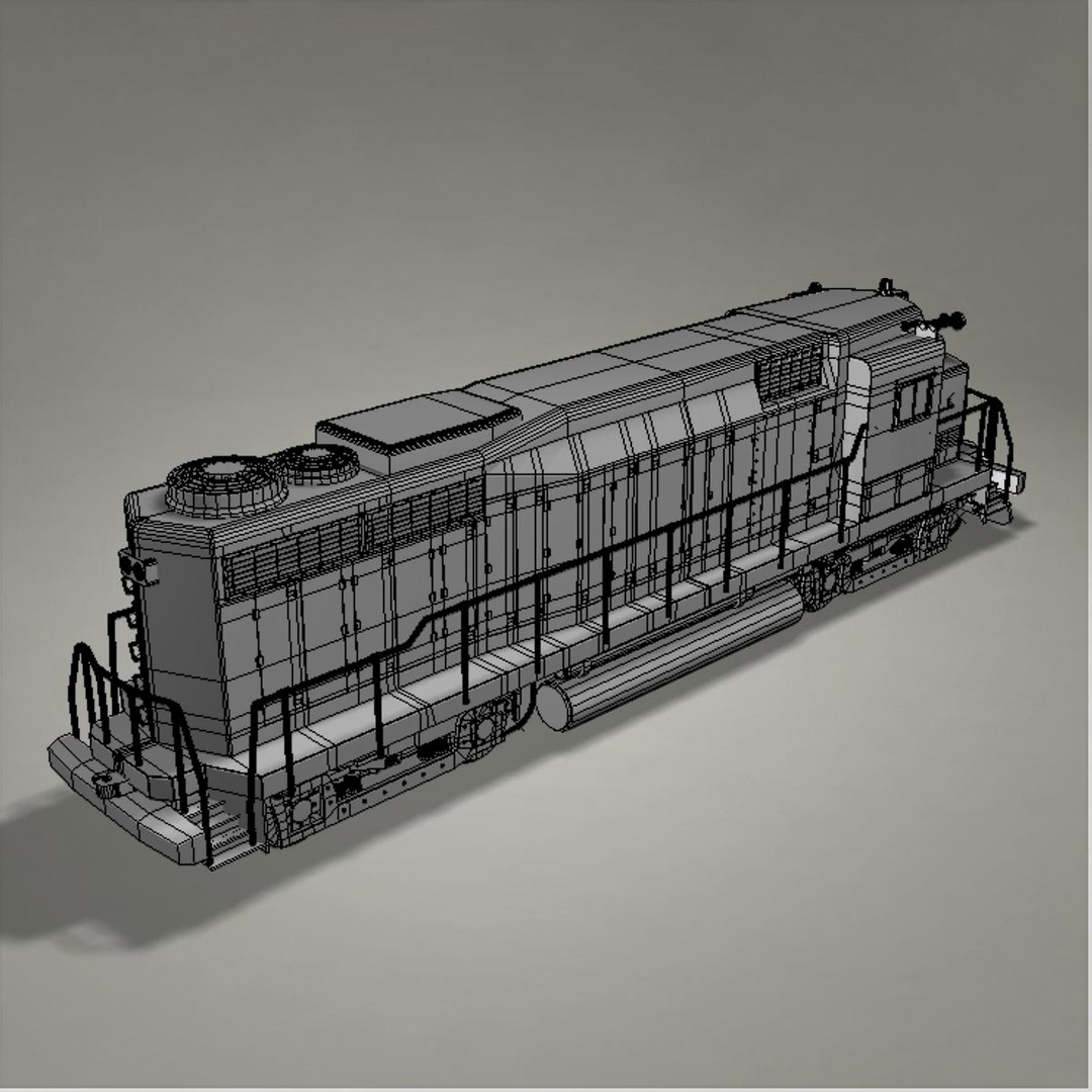 3d model passenger train engine