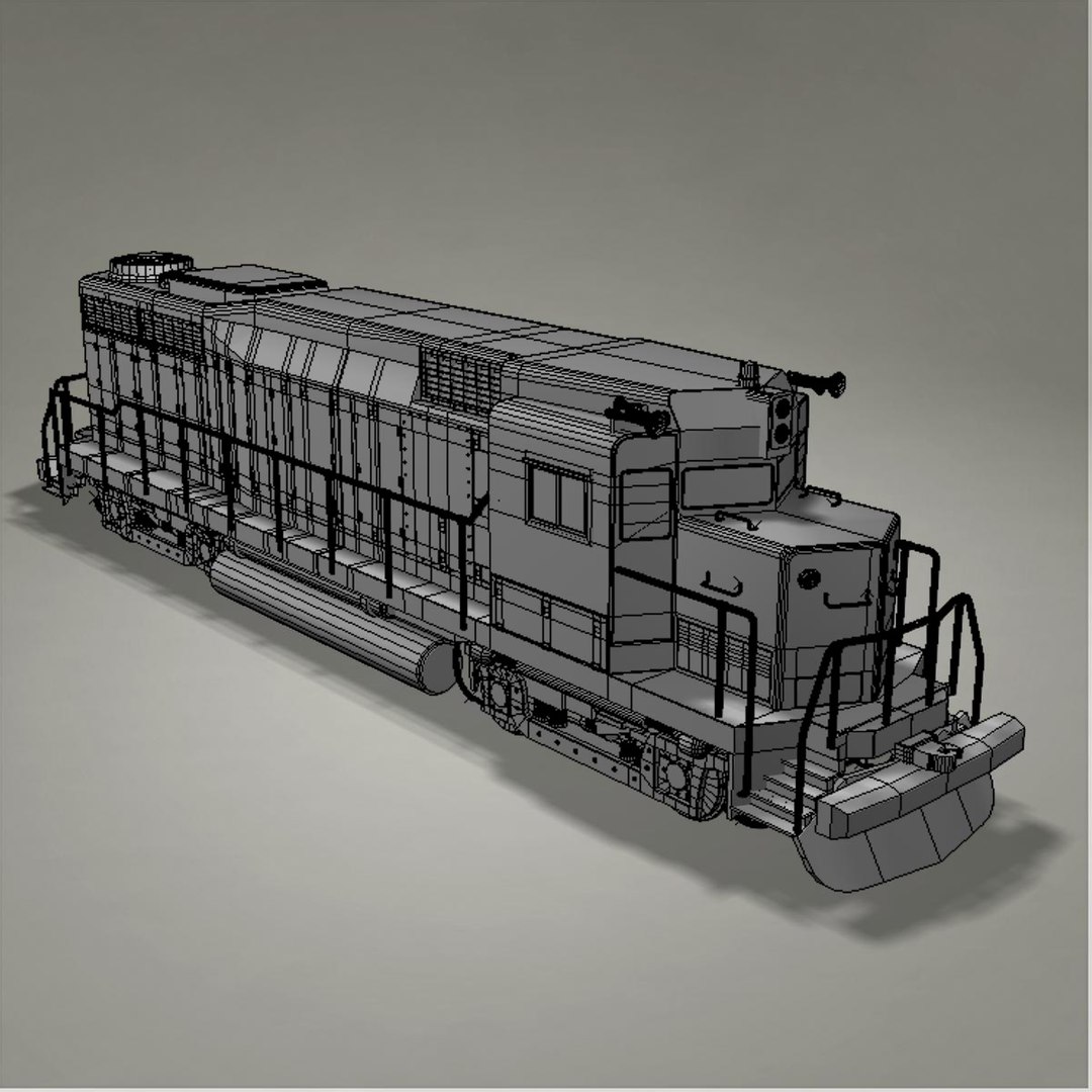 3d model passenger train engine