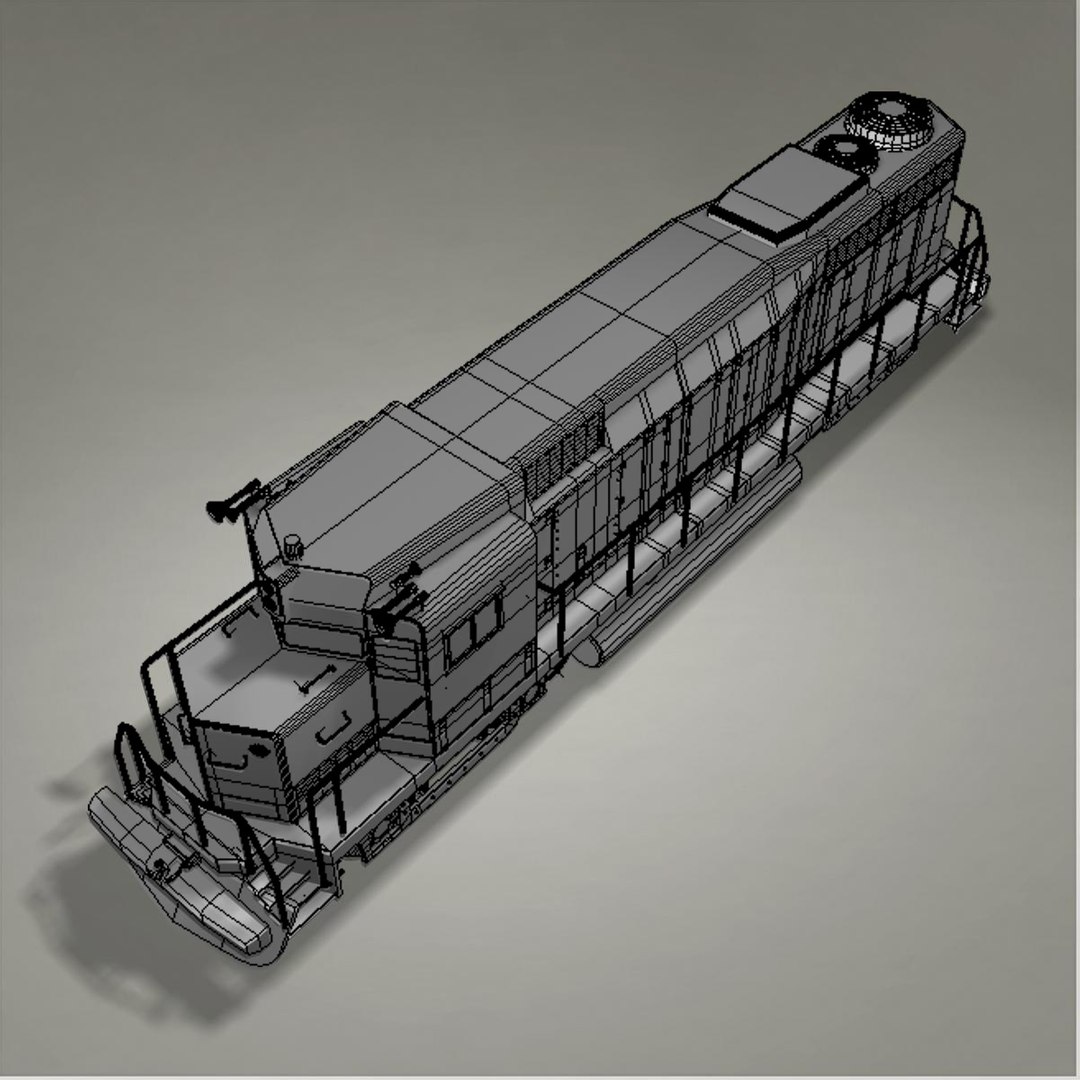 3d model passenger train engine