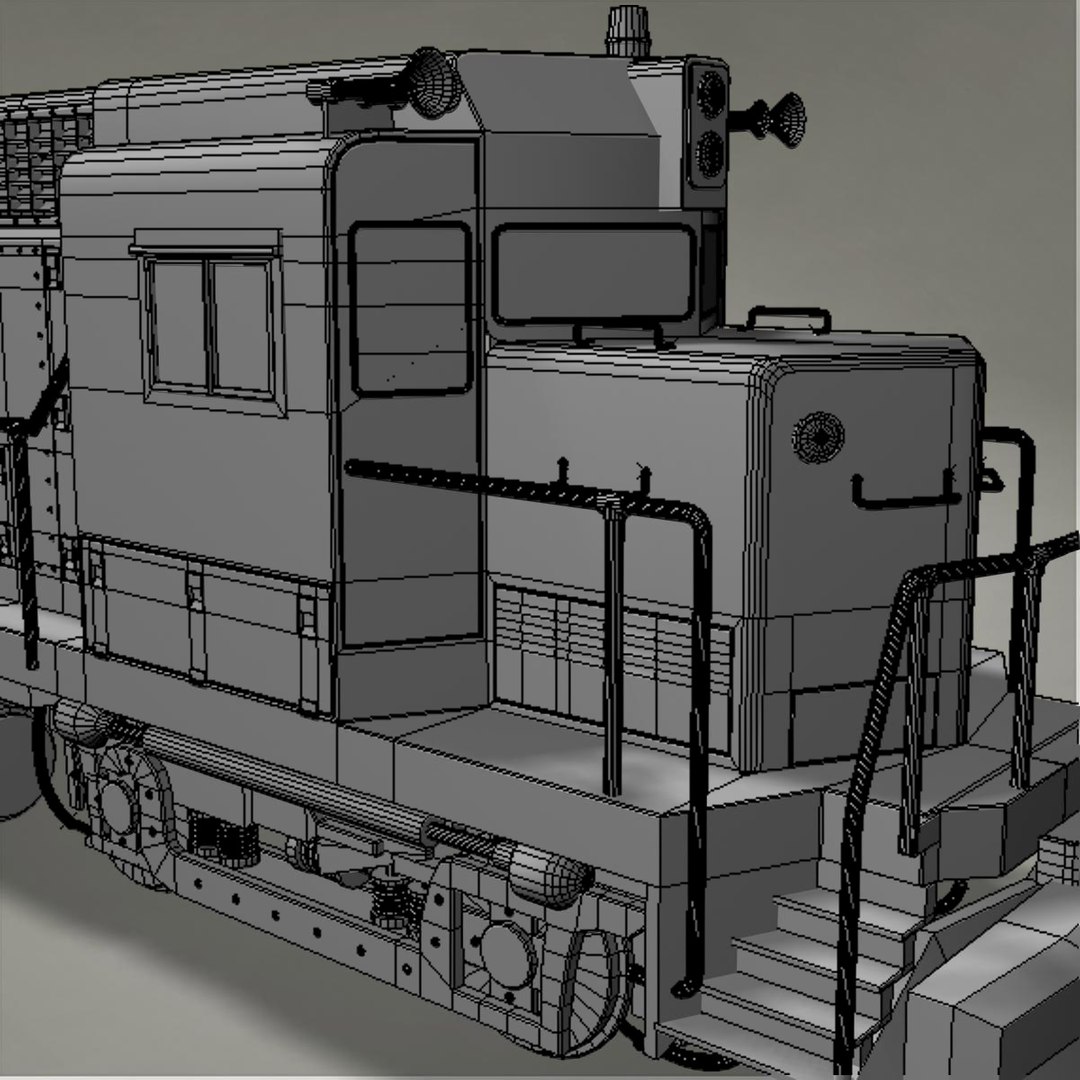 3d model passenger train engine