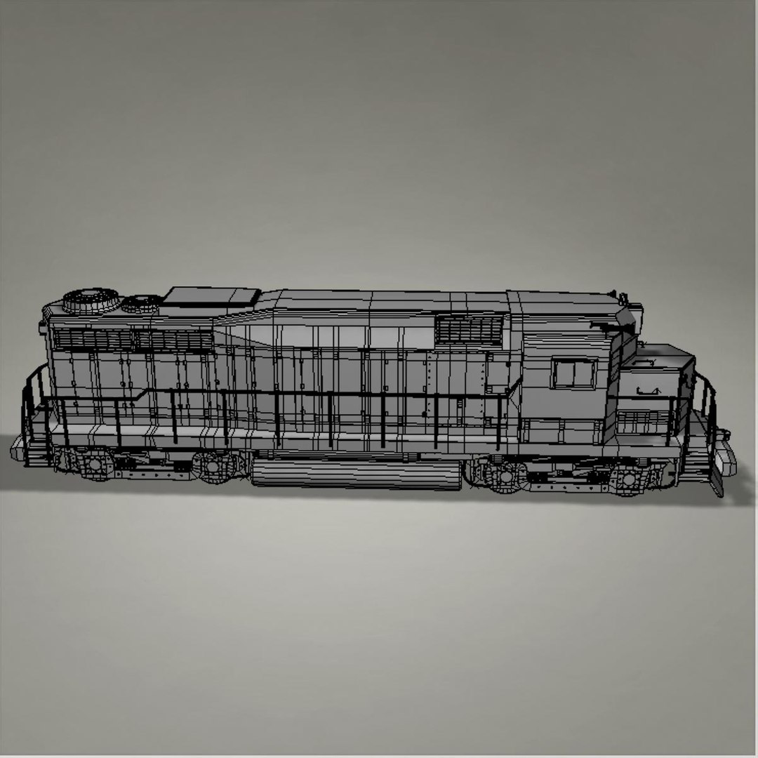 3d model passenger train engine
