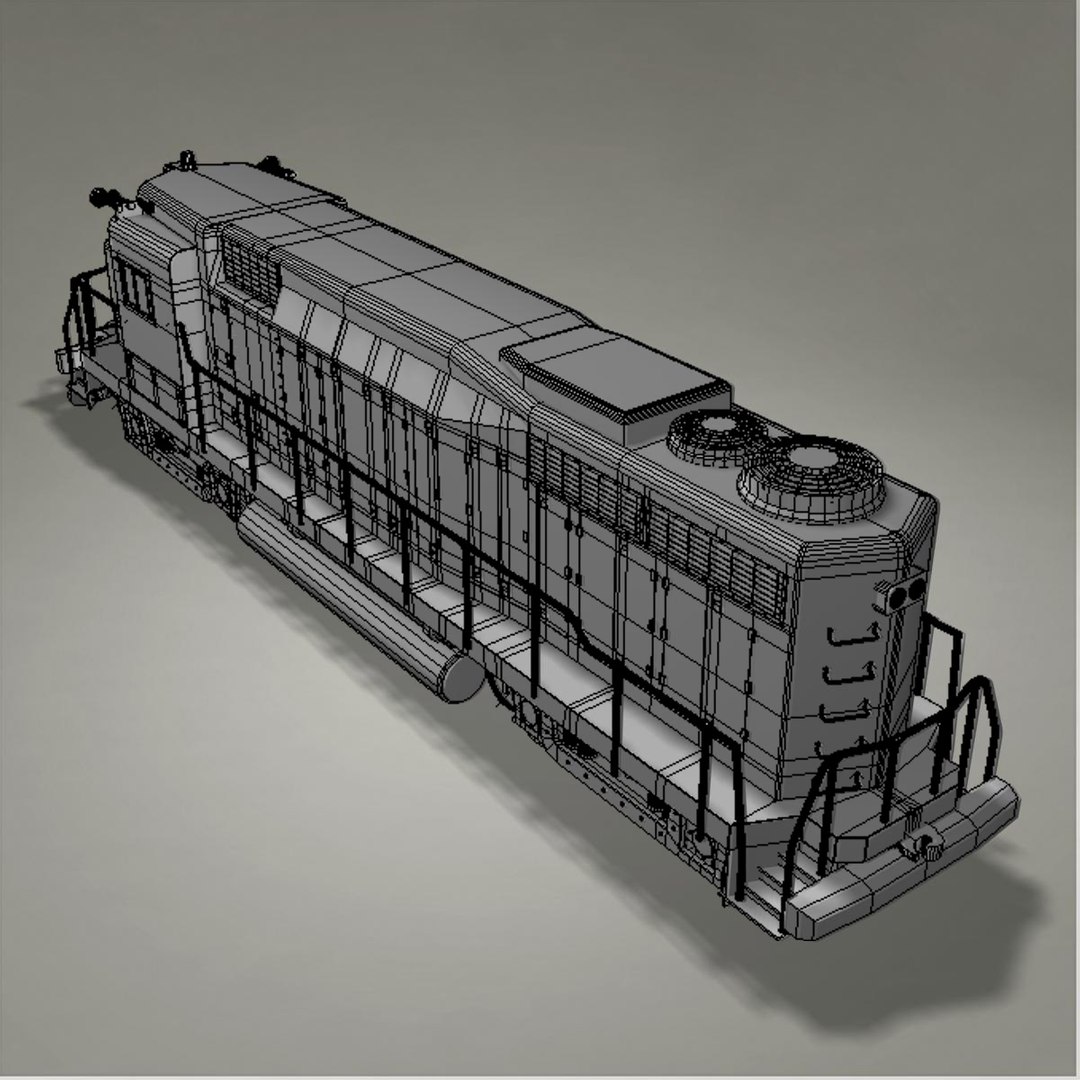 3d model passenger train engine