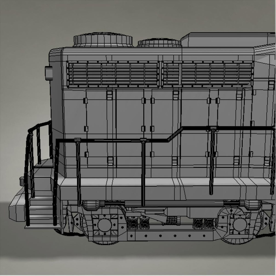 3d model passenger train engine