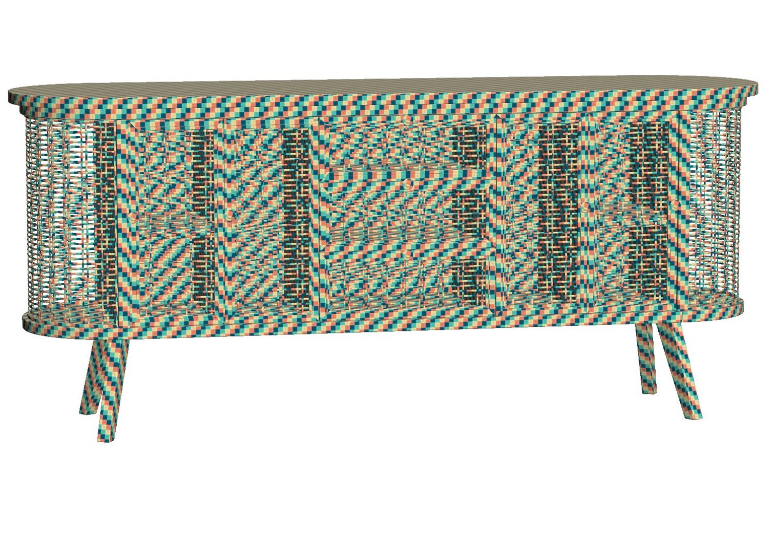 Noa Wooden Rattan Cabinet NR37 By Bpoint Design 3D - TurboSquid 1965884