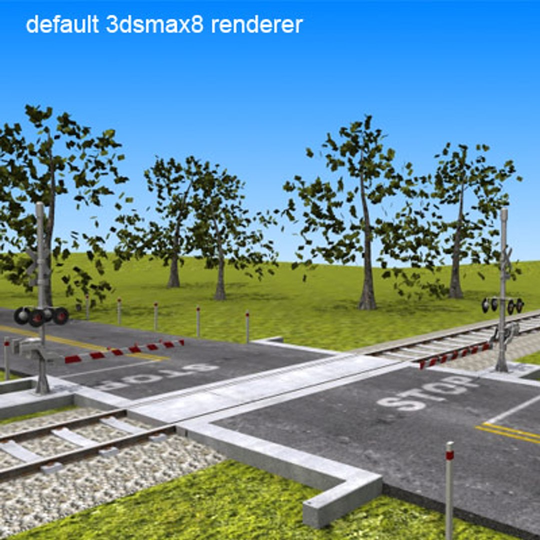 3d Model Of Railroad Crossing Road