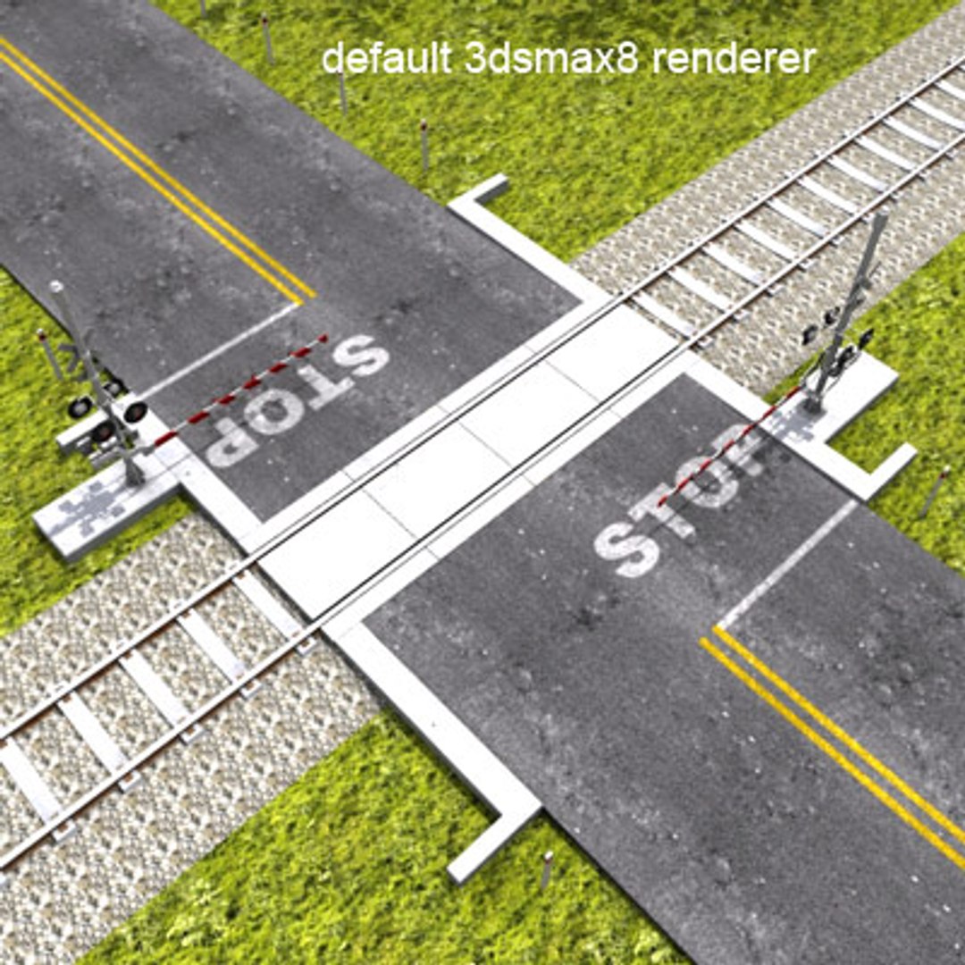 3d Model Of Railroad Crossing Road