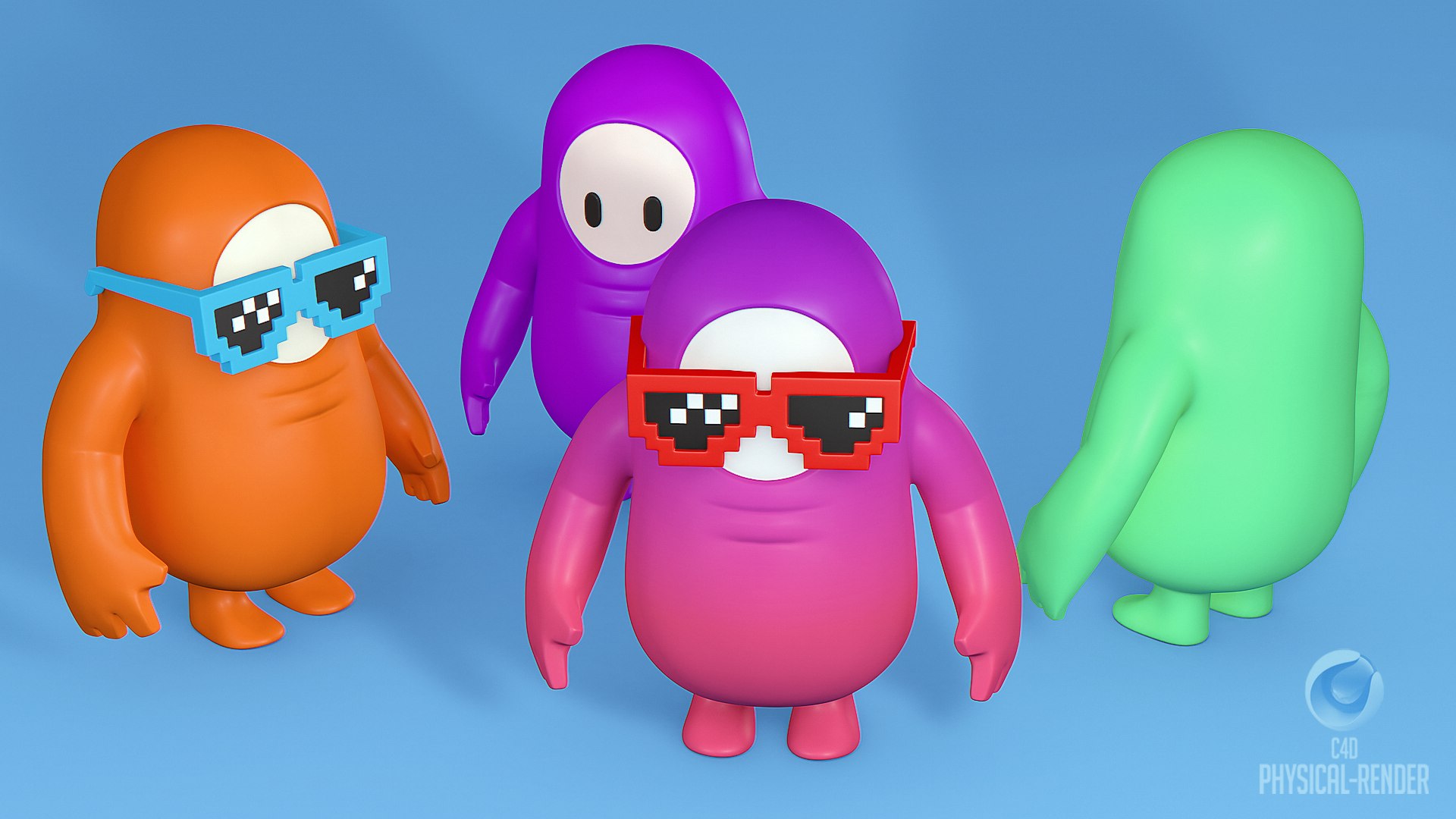 Fall Guys Game Character Custom Colors 3D Model - TurboSquid 1919429