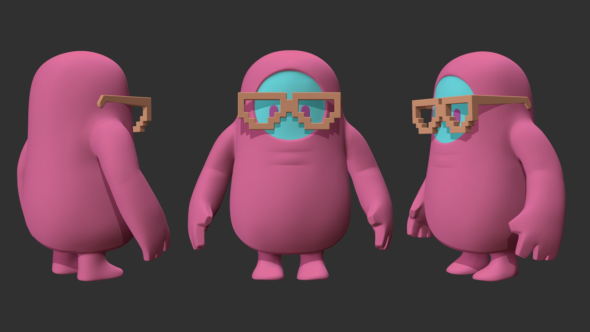 Fall Guys Game Character Custom Colors 3D Model - TurboSquid 1919429