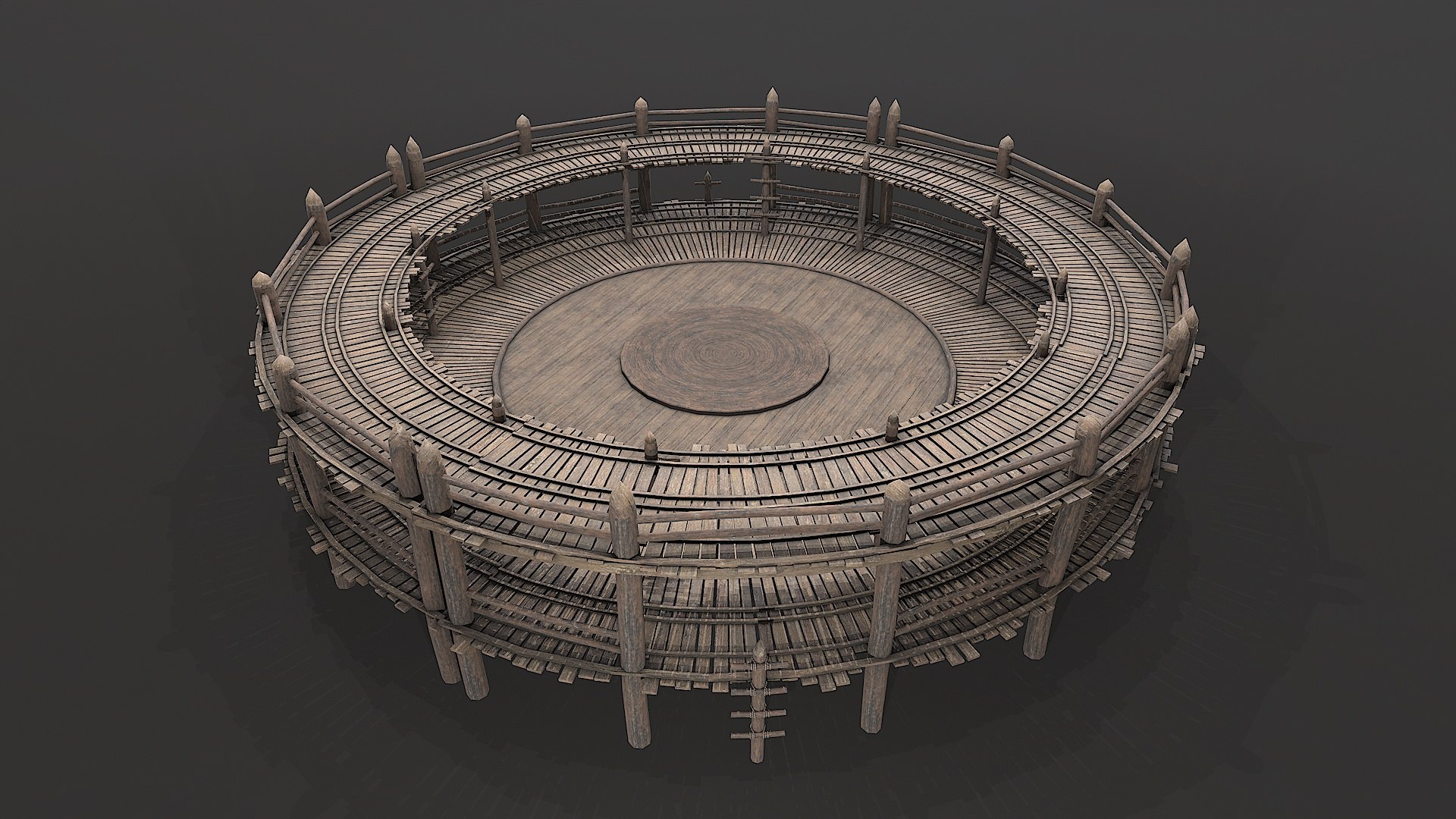 Medieval Wooden Circular Platform Arena 3D Model - TurboSquid 2360330