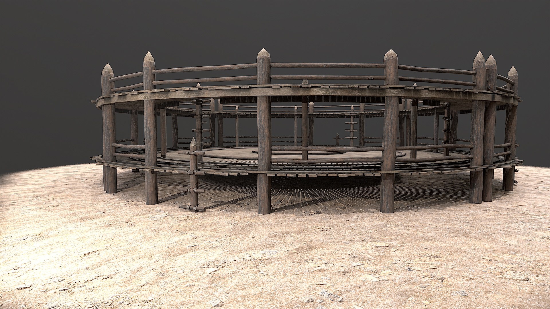 Medieval Wooden Circular Platform Arena 3D Model - TurboSquid 2360330