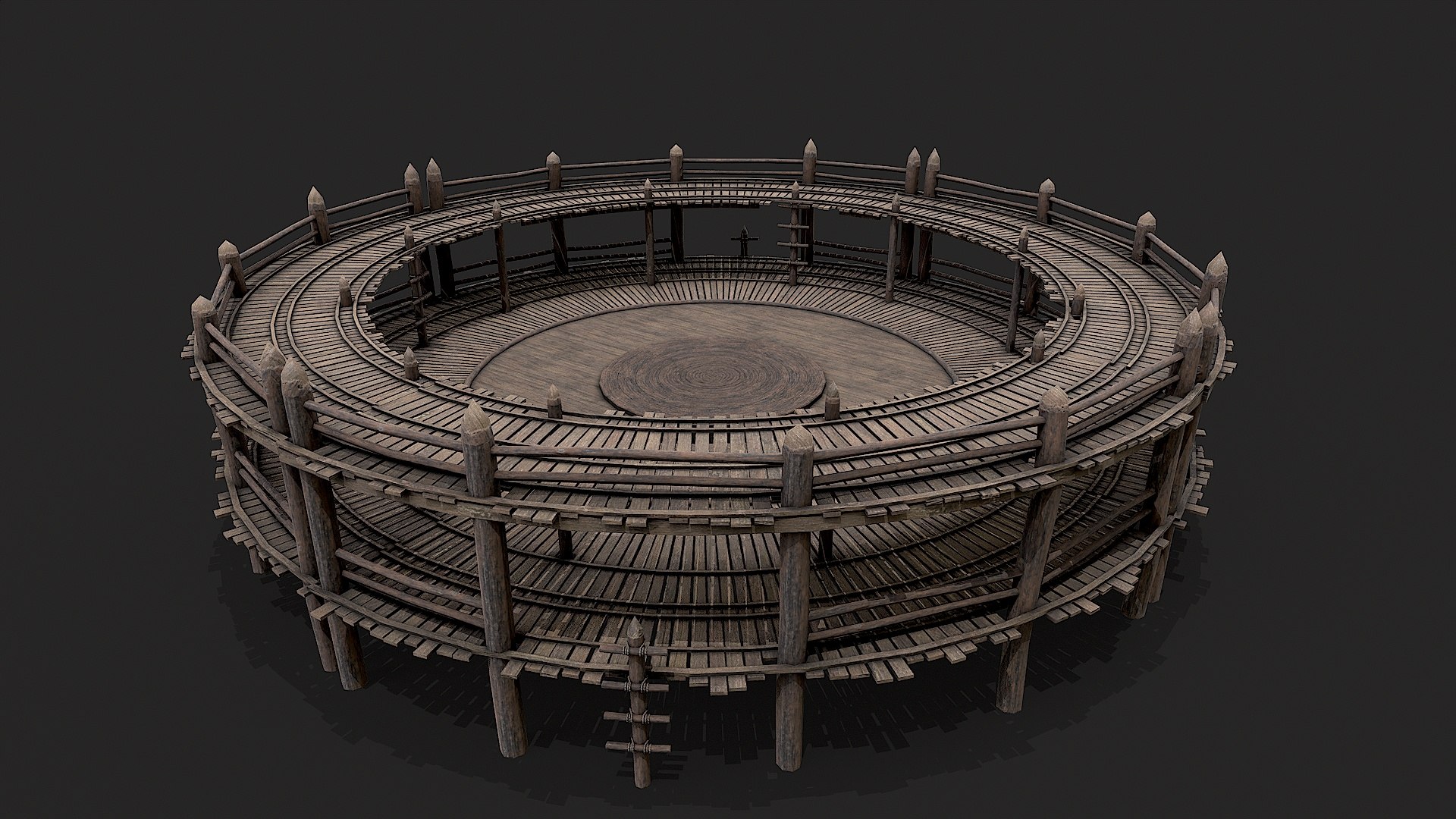 Medieval Wooden Circular Platform Arena 3D Model - TurboSquid 2360330