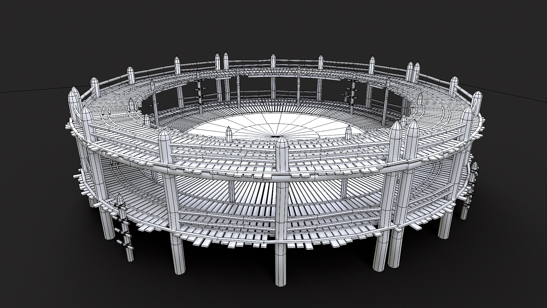 Medieval Wooden Circular Platform Arena 3D Model - TurboSquid 2360330
