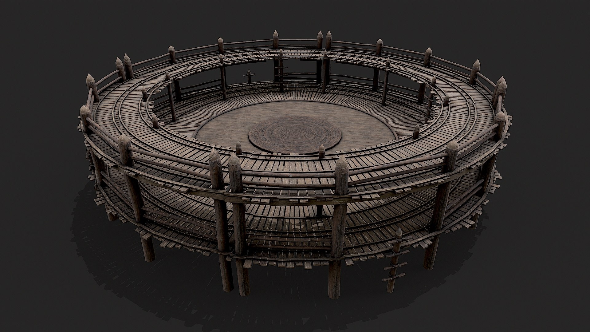 Medieval Wooden Circular Platform Arena 3D Model - TurboSquid 2360330