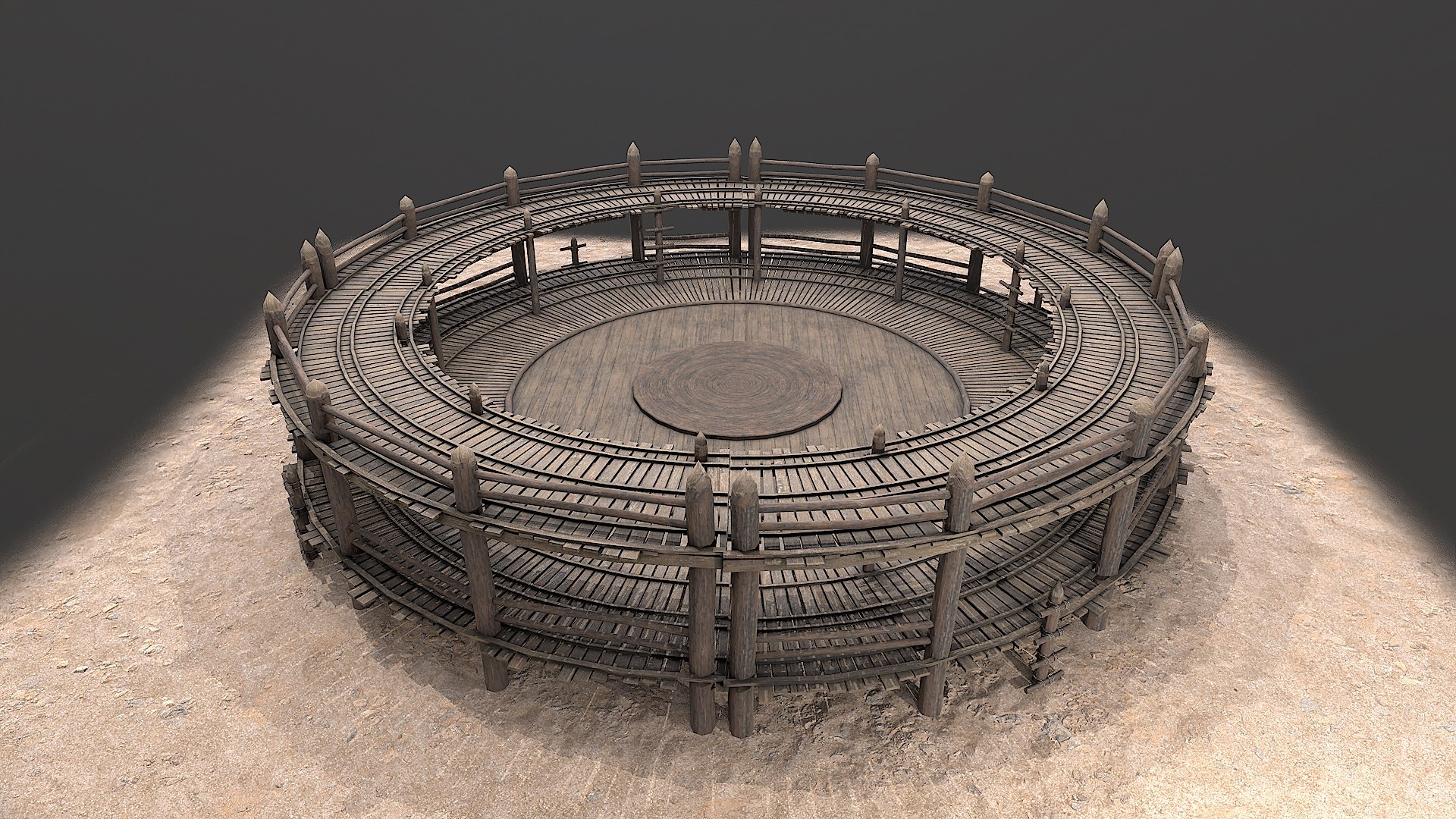 Medieval Wooden Circular Platform Arena 3D Model - TurboSquid 2360330