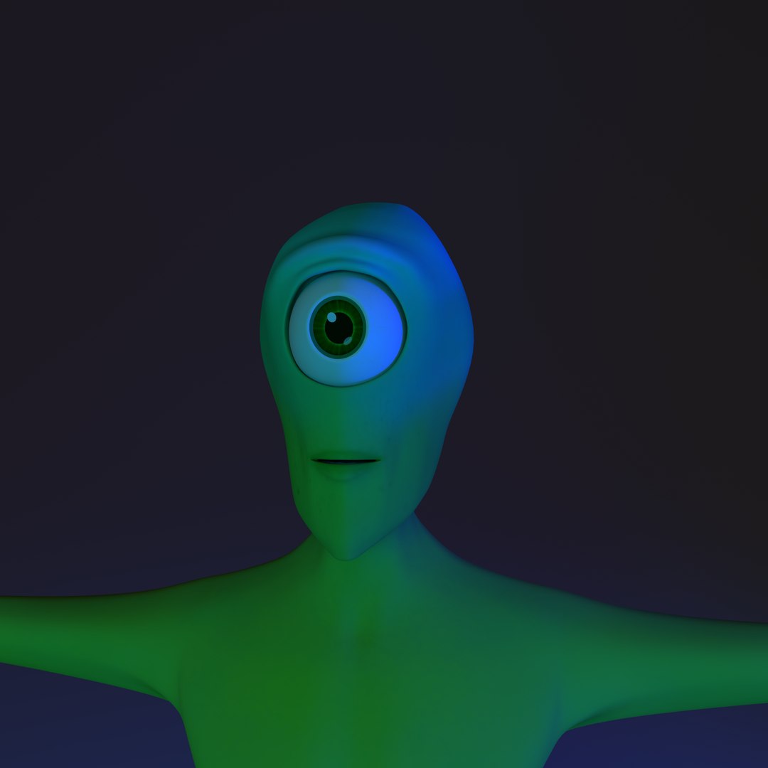 One Eye Alien 3D Model - TurboSquid 2202313