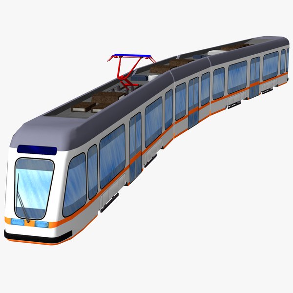 tram - light rail - futuristic low-floor 3-segment tram3D模型 ...