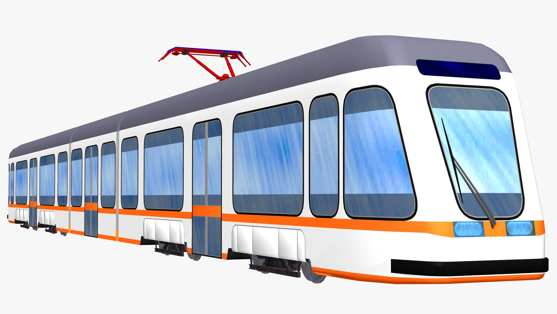Tram - light rail - futuristic low-floor 3-segment tram 3D model - TurboSquid 1977930