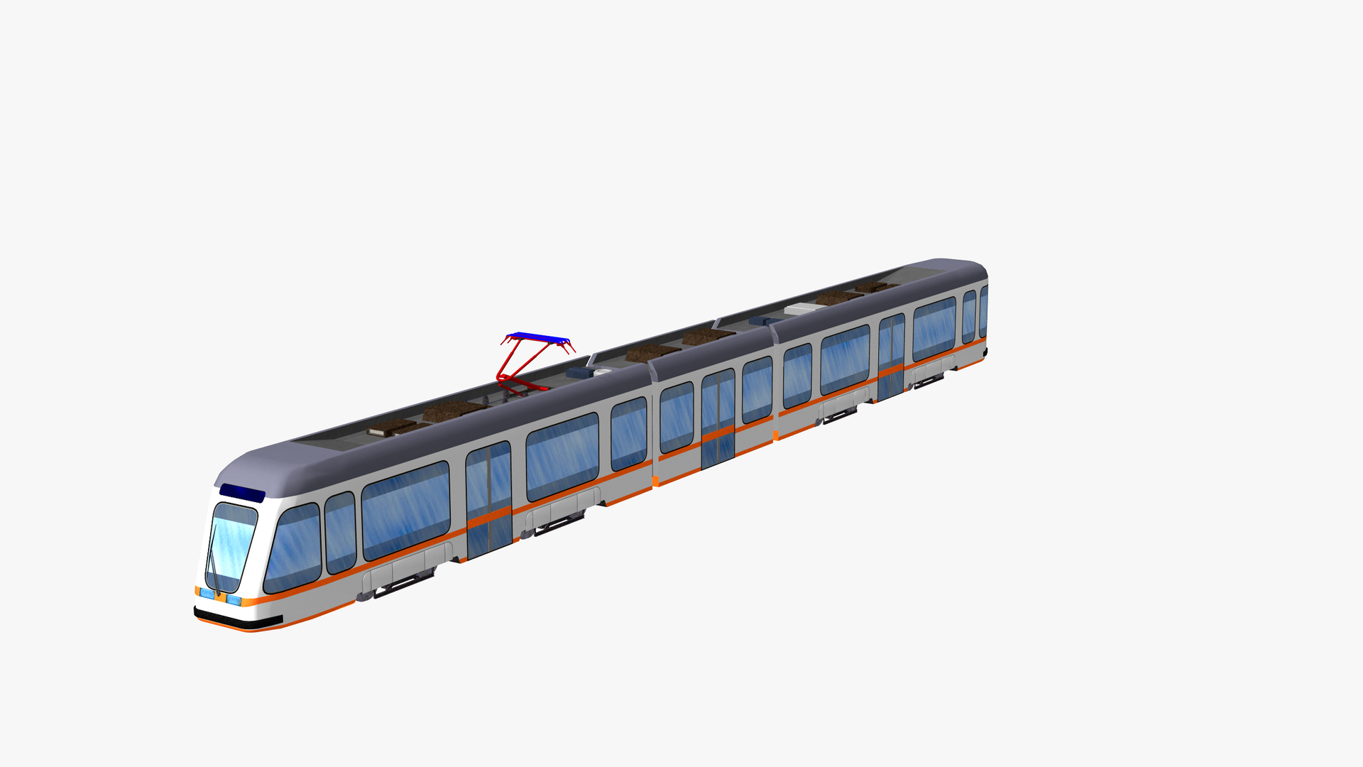 Tram - light rail - futuristic low-floor 3-segment tram 3D model - TurboSquid 1977930