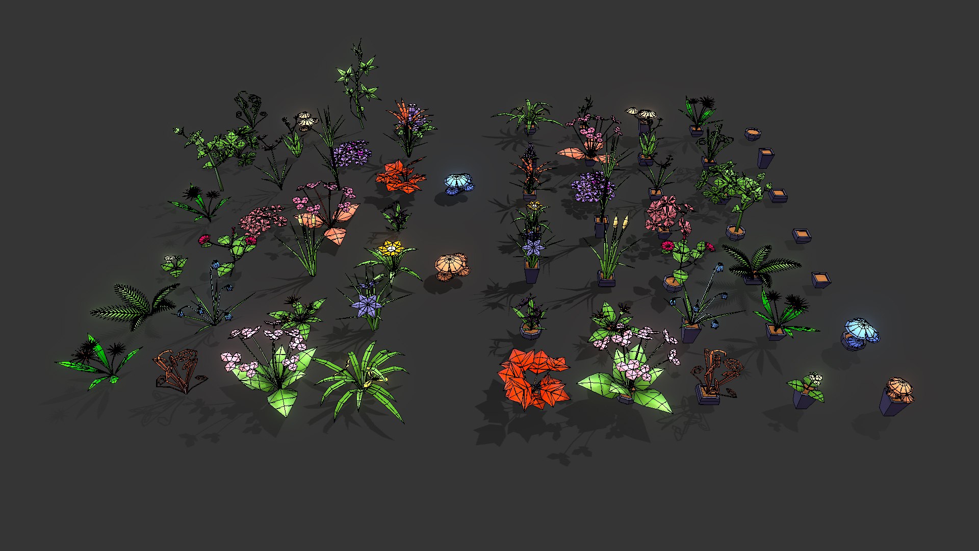 3D model Stylize Low Poly Plants and Flowers Pack - TurboSquid 1983306