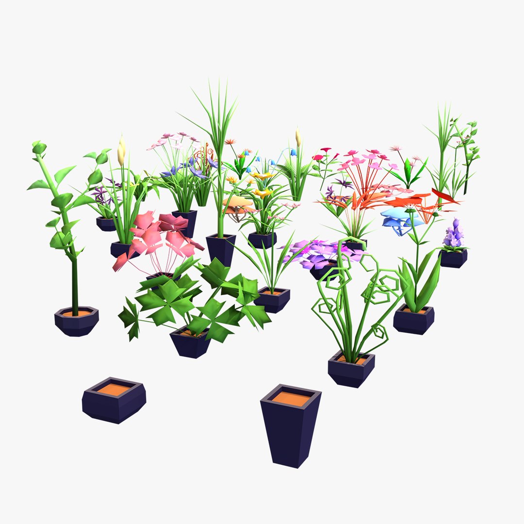 3D model Stylize Low Poly Plants and Flowers Pack - TurboSquid 1983306
