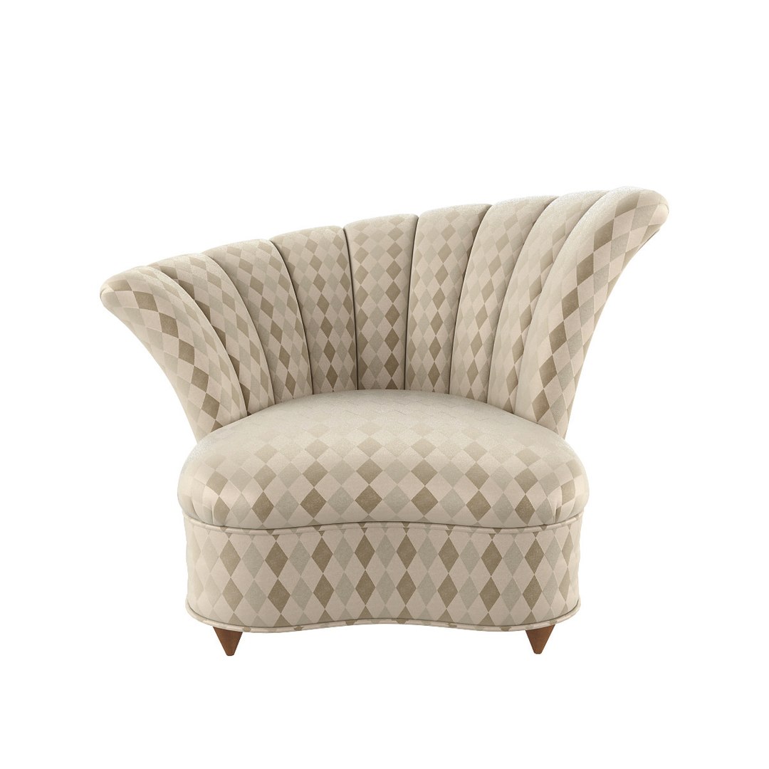 Upholstered Asymmetric Shell Chair 3D Model - TurboSquid 1500338