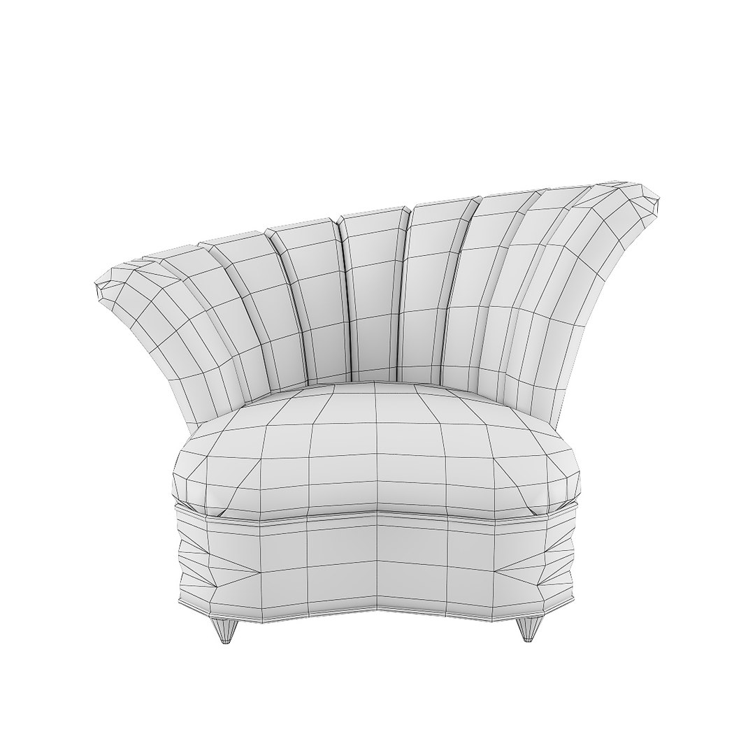 Upholstered Asymmetric Shell Chair 3D Model - TurboSquid 1500338