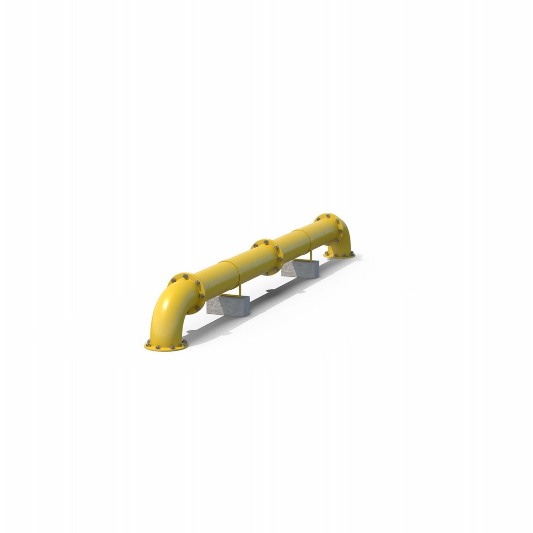 3D Model Yellow Gas Pipeline - TurboSquid 2207043