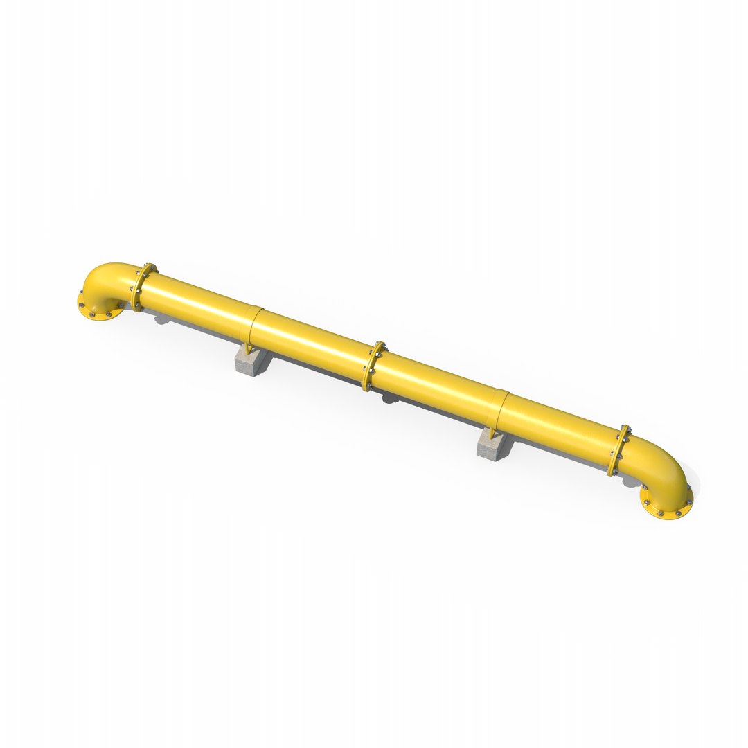 3D Model Yellow Gas Pipeline - TurboSquid 2207043
