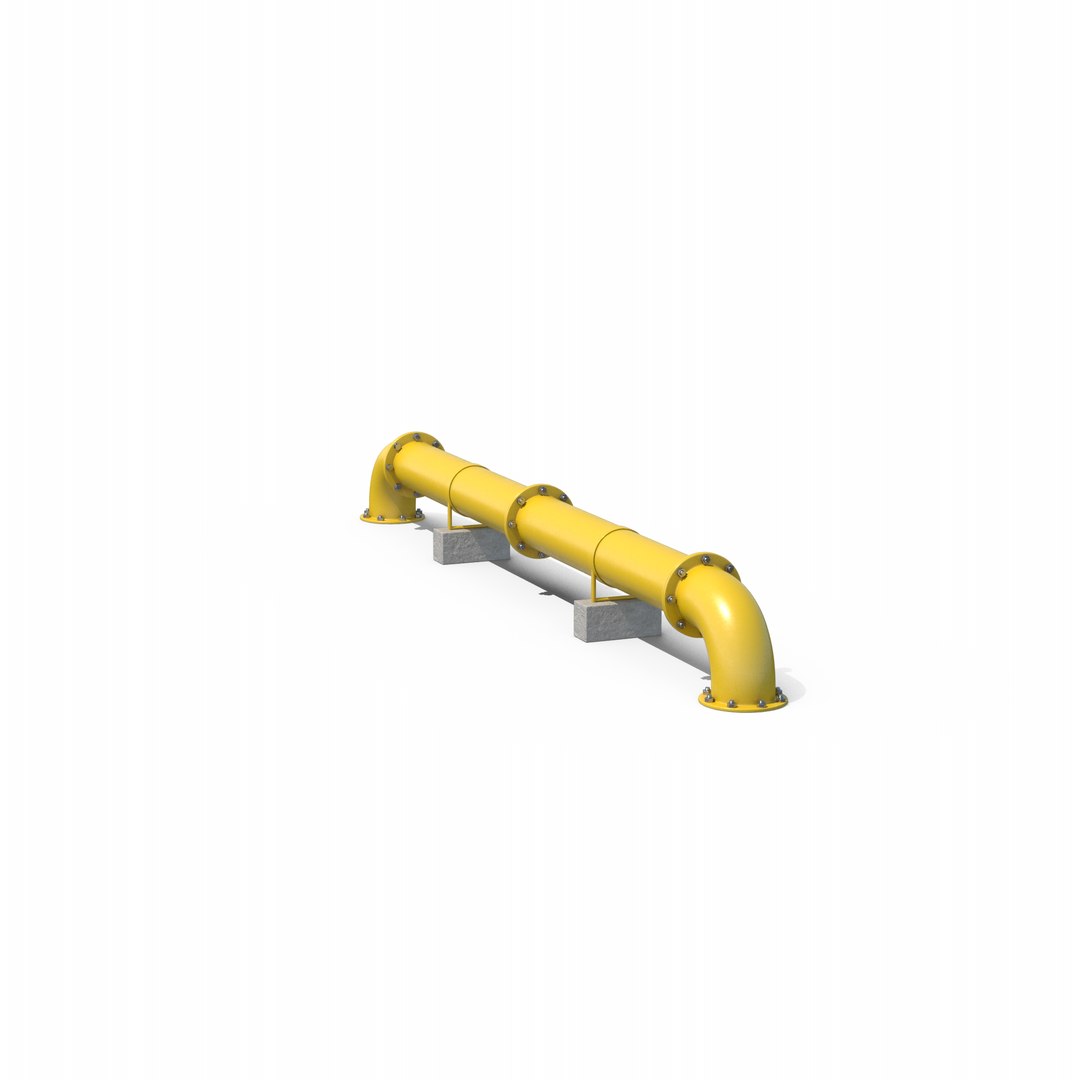 3D Model Yellow Gas Pipeline - TurboSquid 2207043