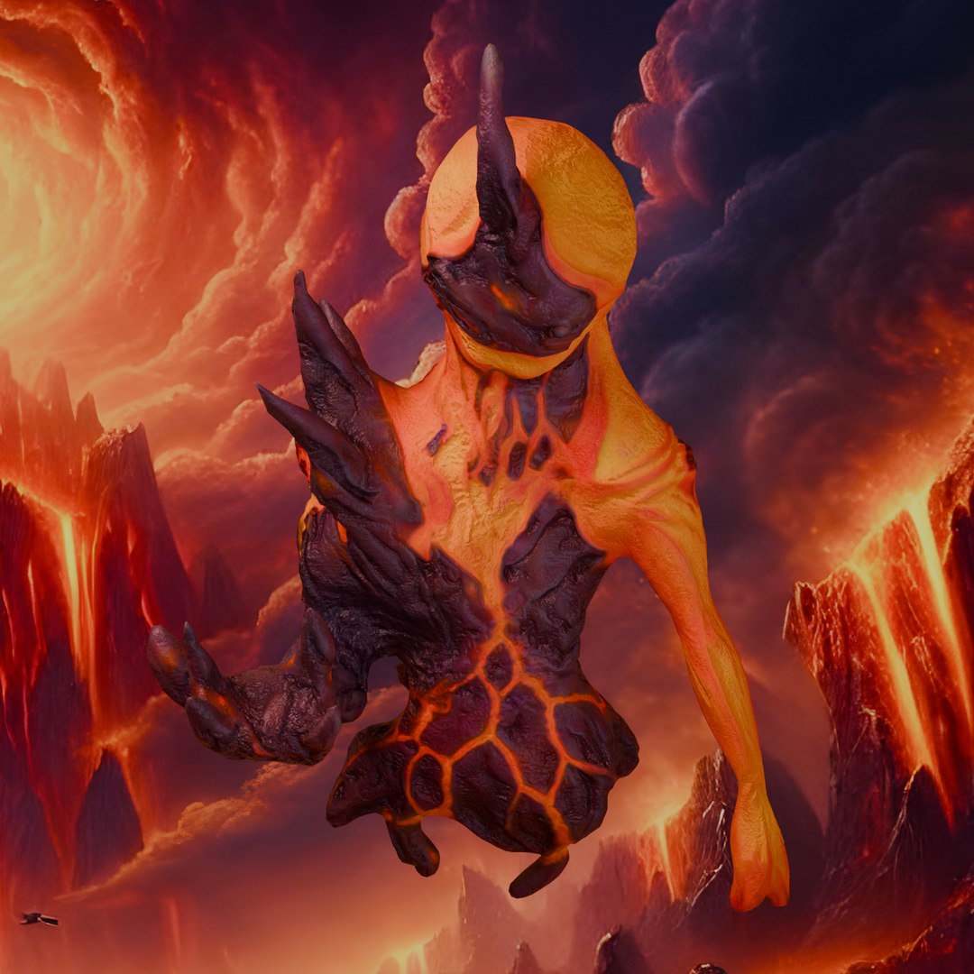 3D Model Infernal Guardian The Magma Behemoth Low-poly 3D Model ...