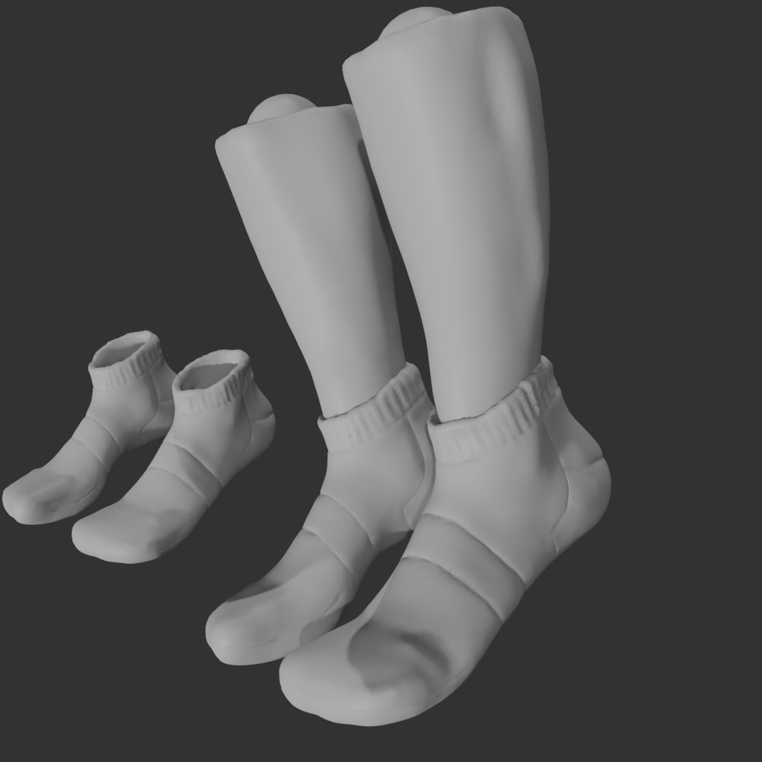 White Socks Mockup 3D Model - TurboSquid 1776762