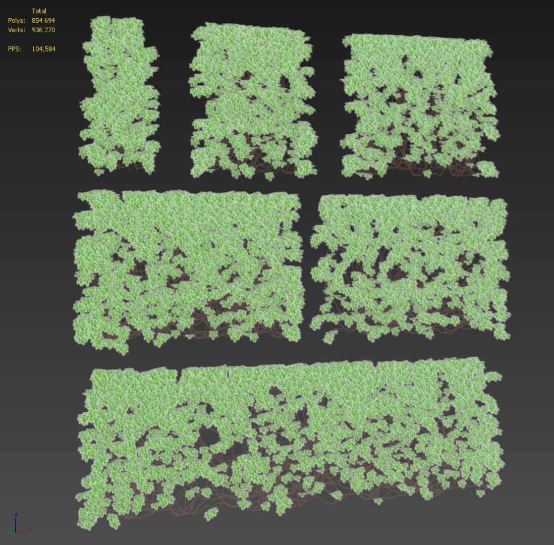 Leaves Grapes 6 Sizes 3d Model